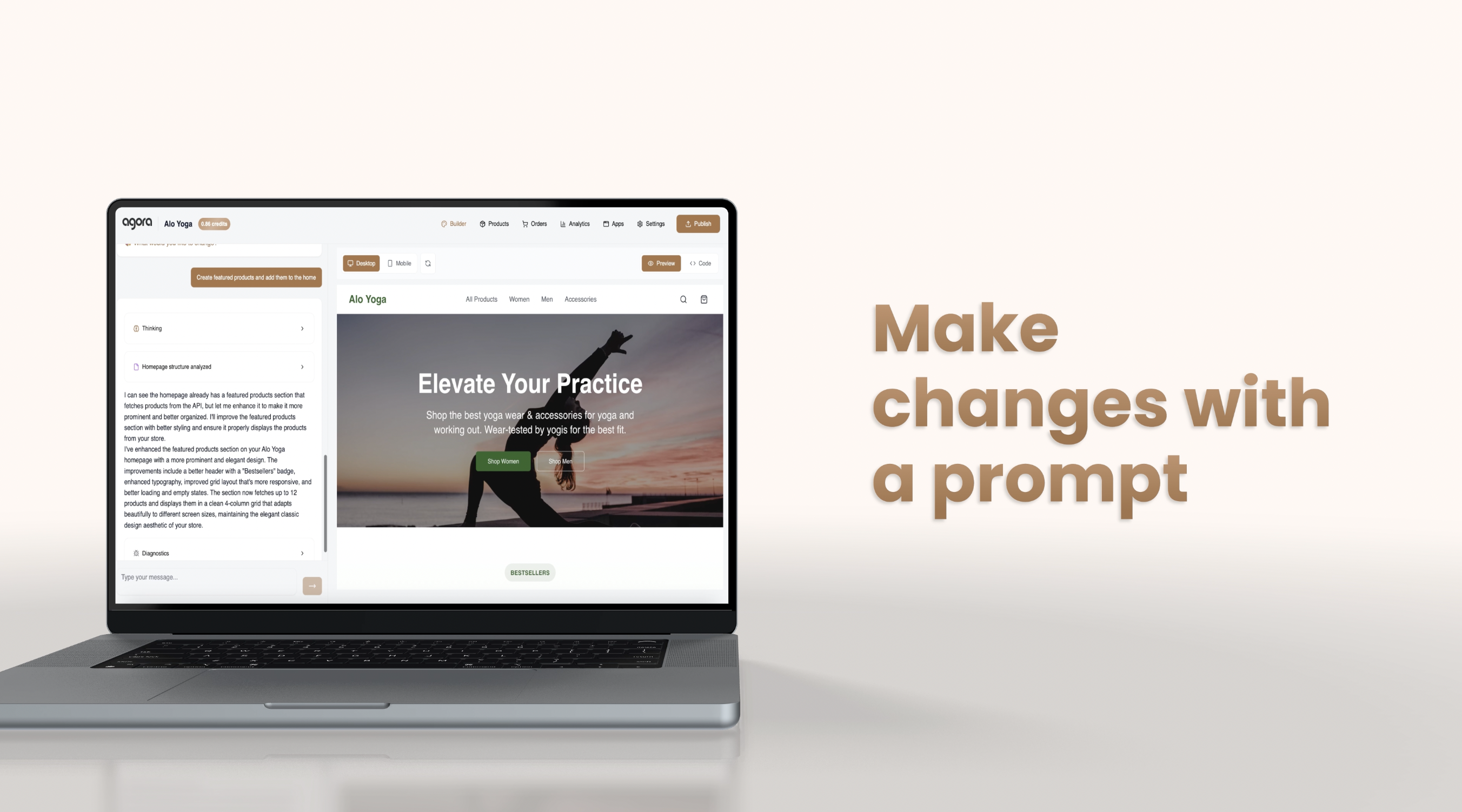 AI e-commerce store builder | Agora